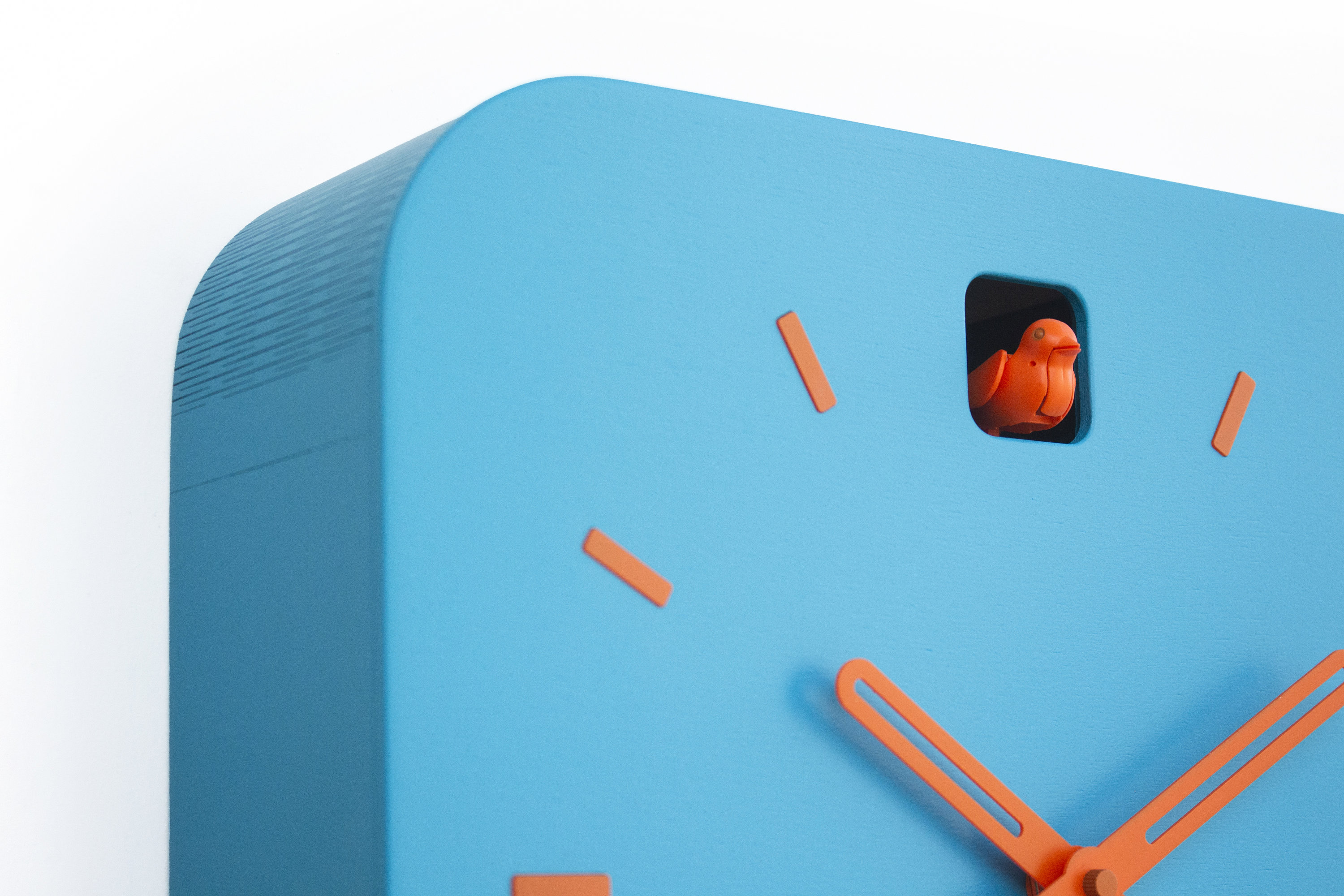 Bright Turquoise Cuckoo Clock With Orange Details, Playful Modern Home ...