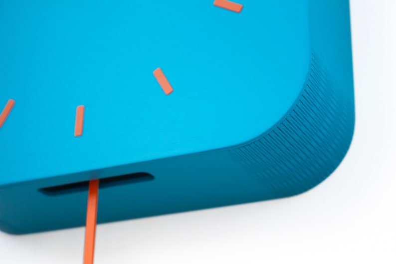 Bright Turquoise Cuckoo Clock With Orange Details, Playful Modern Home ...