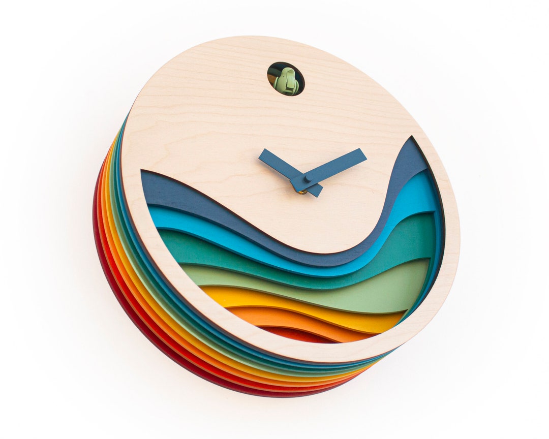 Unique Modern Cuckoo Clock - Multi Colored - Handmade - Modern Design ...