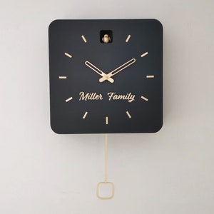 Personalized Cuckoo Clock Anthracite RAL7016 With Brass - Etsy