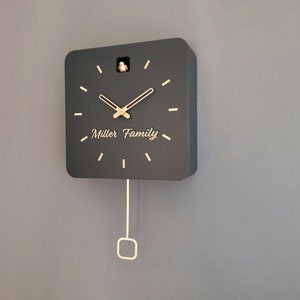 Personalized Cuckoo Clock Anthracite RAL7016 With Brass - Etsy