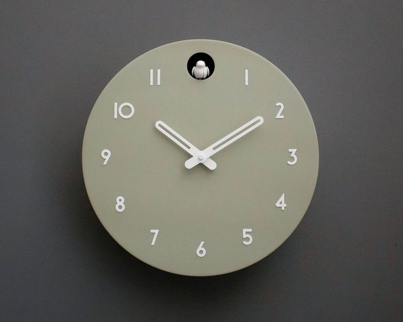Cuckoo Clock - Linden Green With White Accessories - Etsy