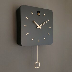 Personalized Cuckoo Clock Anthracite RAL7016 With Brass - Etsy