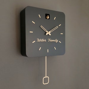 Personalized Cuckoo Clock Anthracite RAL7016 With Brass - Etsy