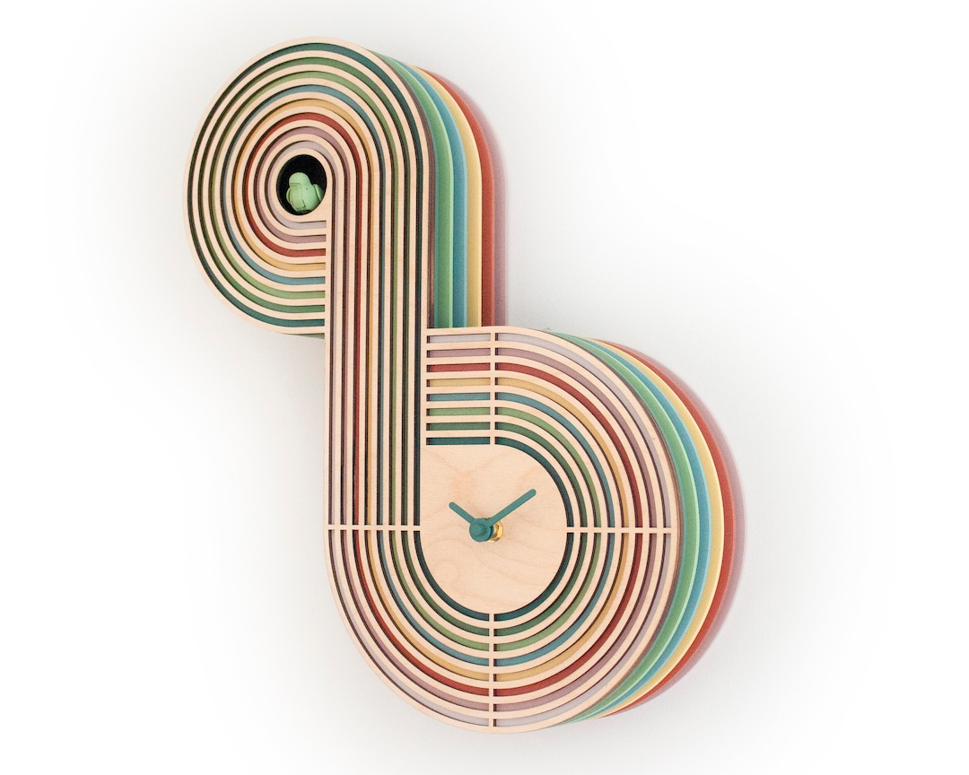 Unique Modern Cuckoo Clock Multi Colored Handmade Modern - Etsy