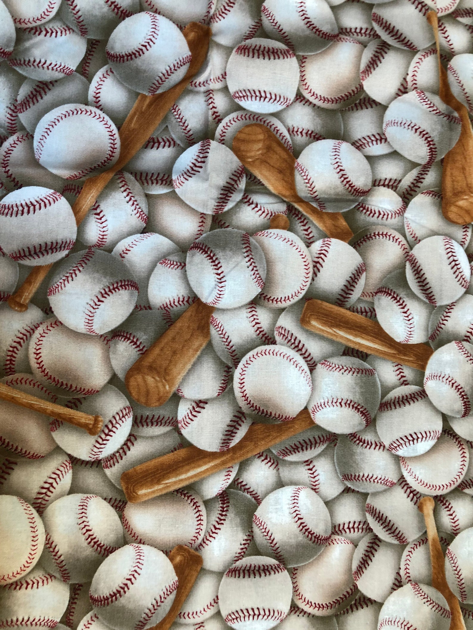 Baseball and bats fabric/ baseball cotton fabric made cute | Etsy