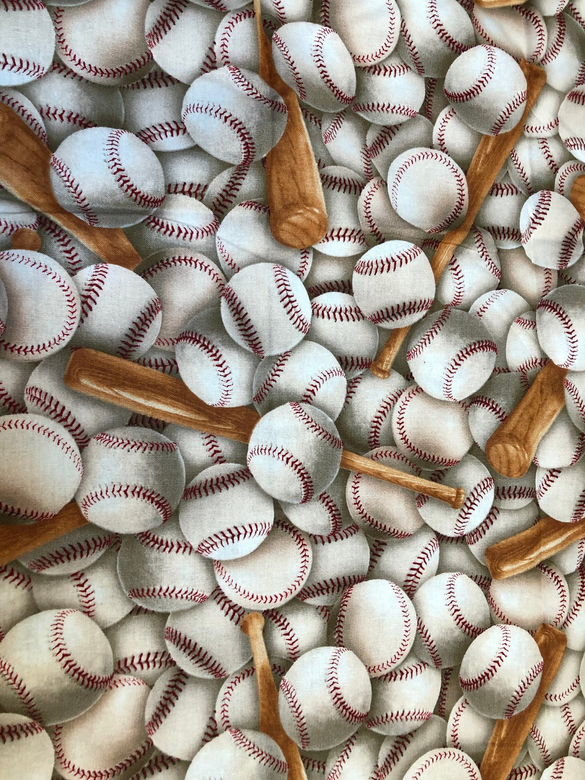 Baseball and bats fabric/ baseball cotton fabric made cute | Etsy