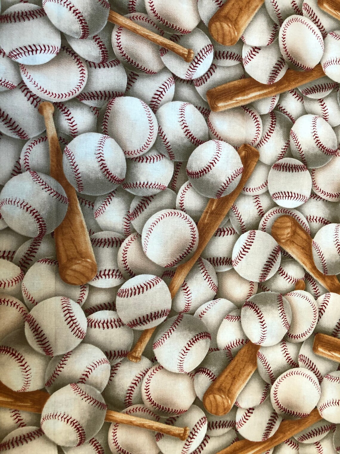 Baseball and bats fabric/ baseball cotton fabric made cute | Etsy