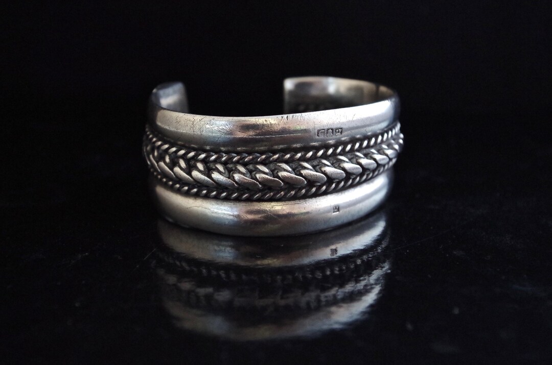 CLASSIC SILVER BRAIDS *** Bedouin Vintage Heavy High-grade Silver Cuff ...