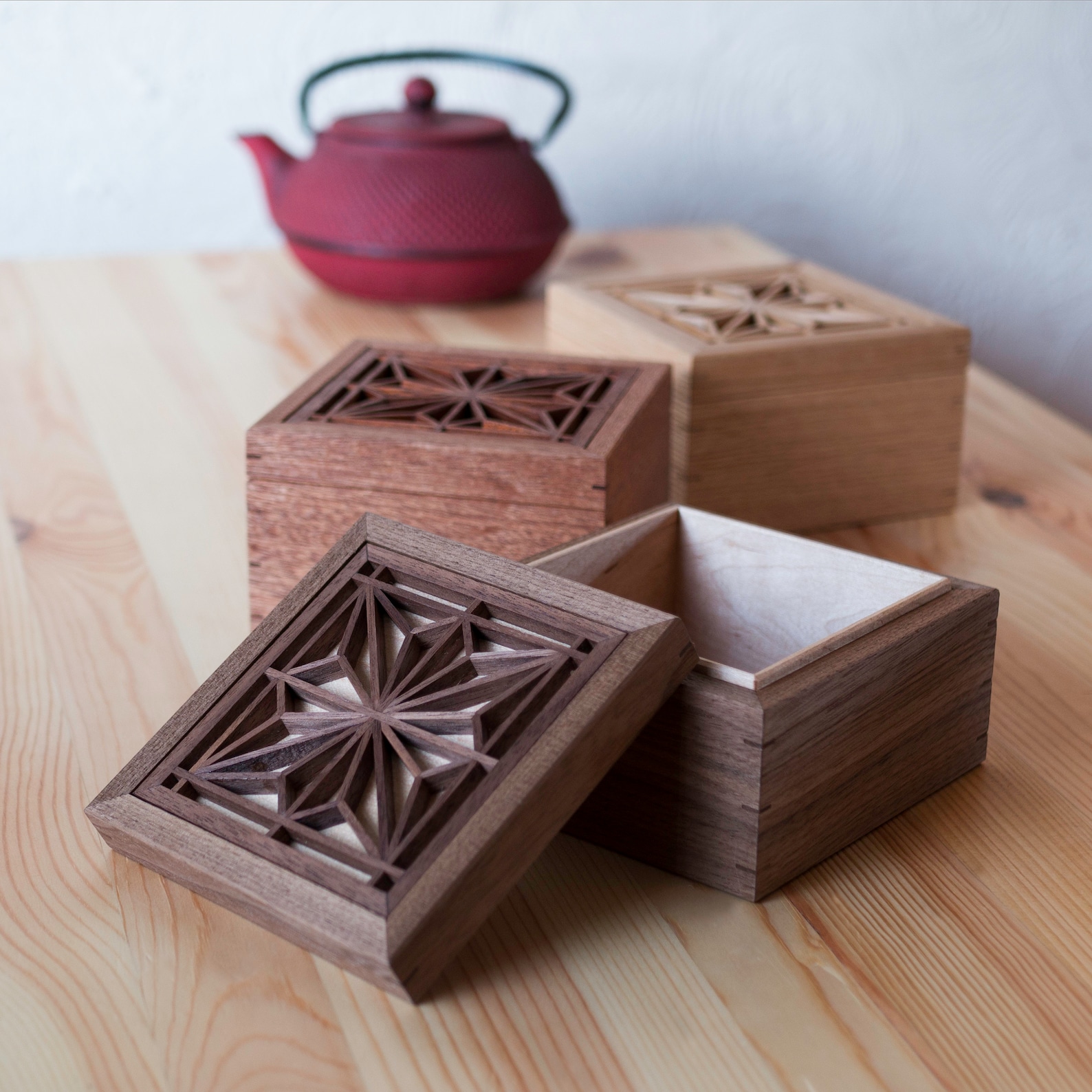 Small Kumiko Keepsake Box – Handcrafted Wooden Jewelry Box With ...