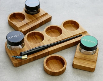 Tilted Calligraphy Ink Holder in Gray, Mint, Blush and Pastel Marble ...