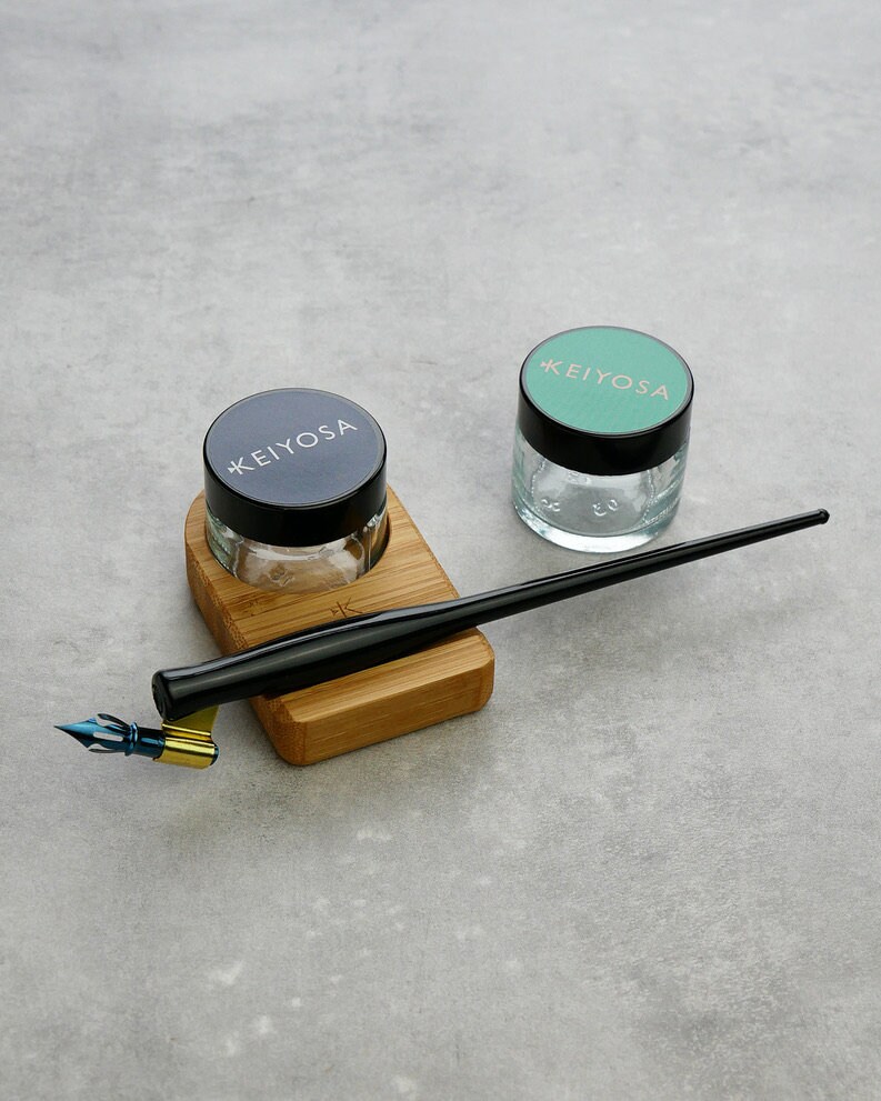 Calligraphy Ink Pot Holder – Bamboo Inkwell Stand for Dip Pens ...
