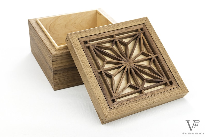 Small Kumiko Keepsake Box – Handcrafted Wooden Jewelry Box With ...