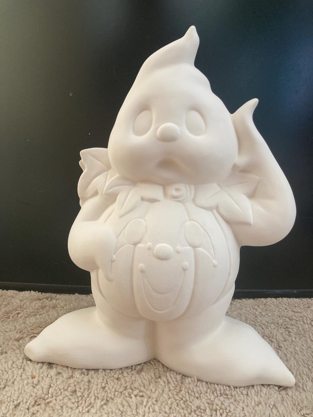 Ghost Jack O Lantern Large Ceramic Bisque With a Halloween Ghost 11 ...