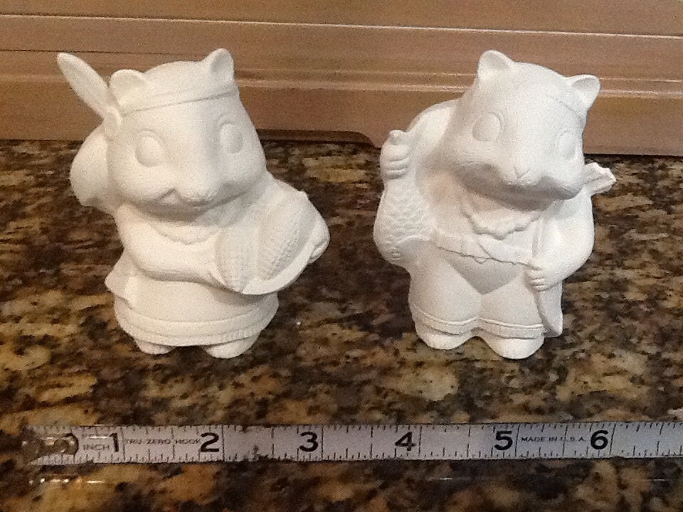 Ceramic Bisque Thanksgiving Indian Squirrels Ready to Paint. - Etsy
