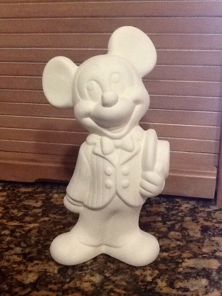 Mickey Mouse Disney Figurine Ceramic Bisque Ready to Paint - Etsy