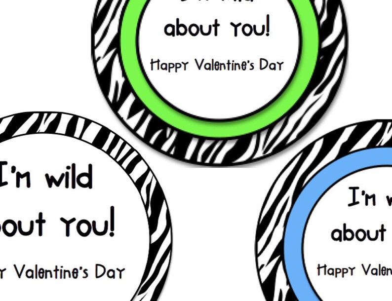 I'm Wild About You Simple Zebra Print Valentine - Etsy