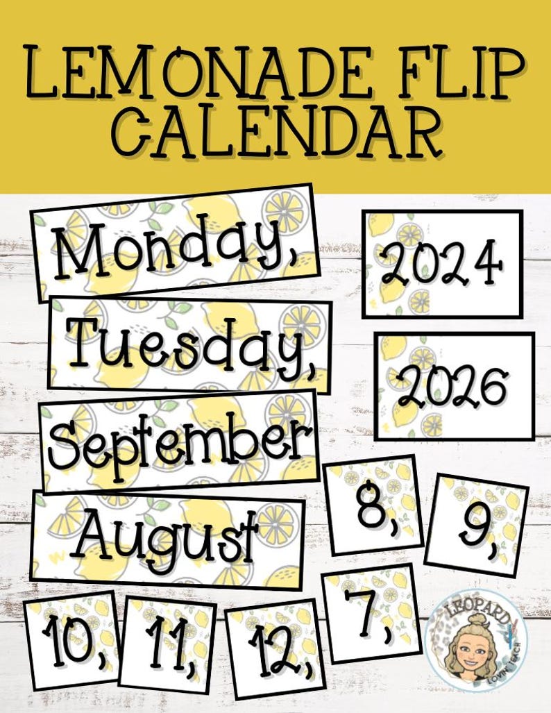 Lemonade Flip Calendar - Etsy