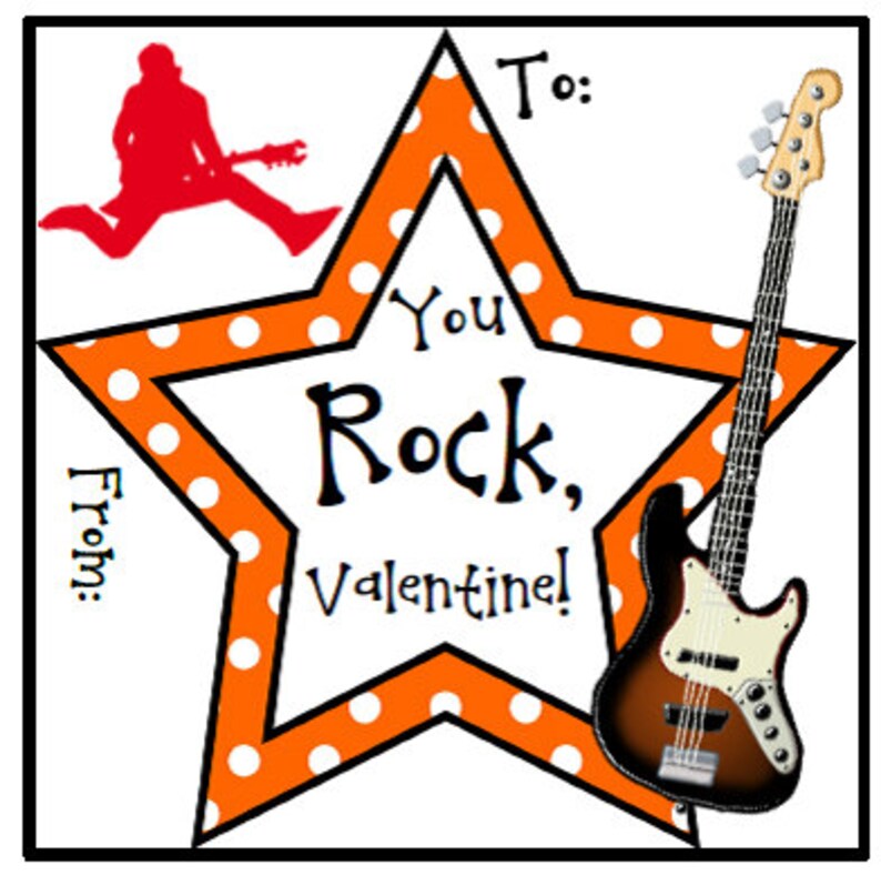 Rock Star Valentine's Day Cards - Etsy