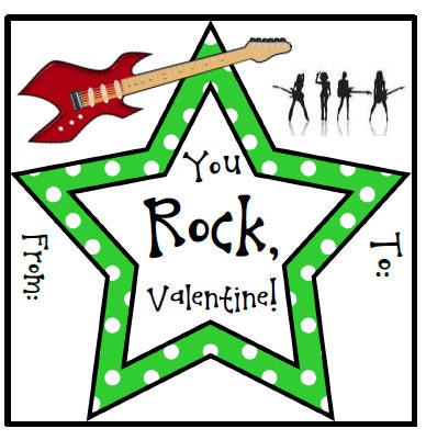 Rock Star Valentine's Day Cards - Etsy