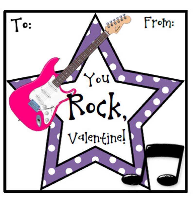 Rock Star Valentine's Day Cards - Etsy