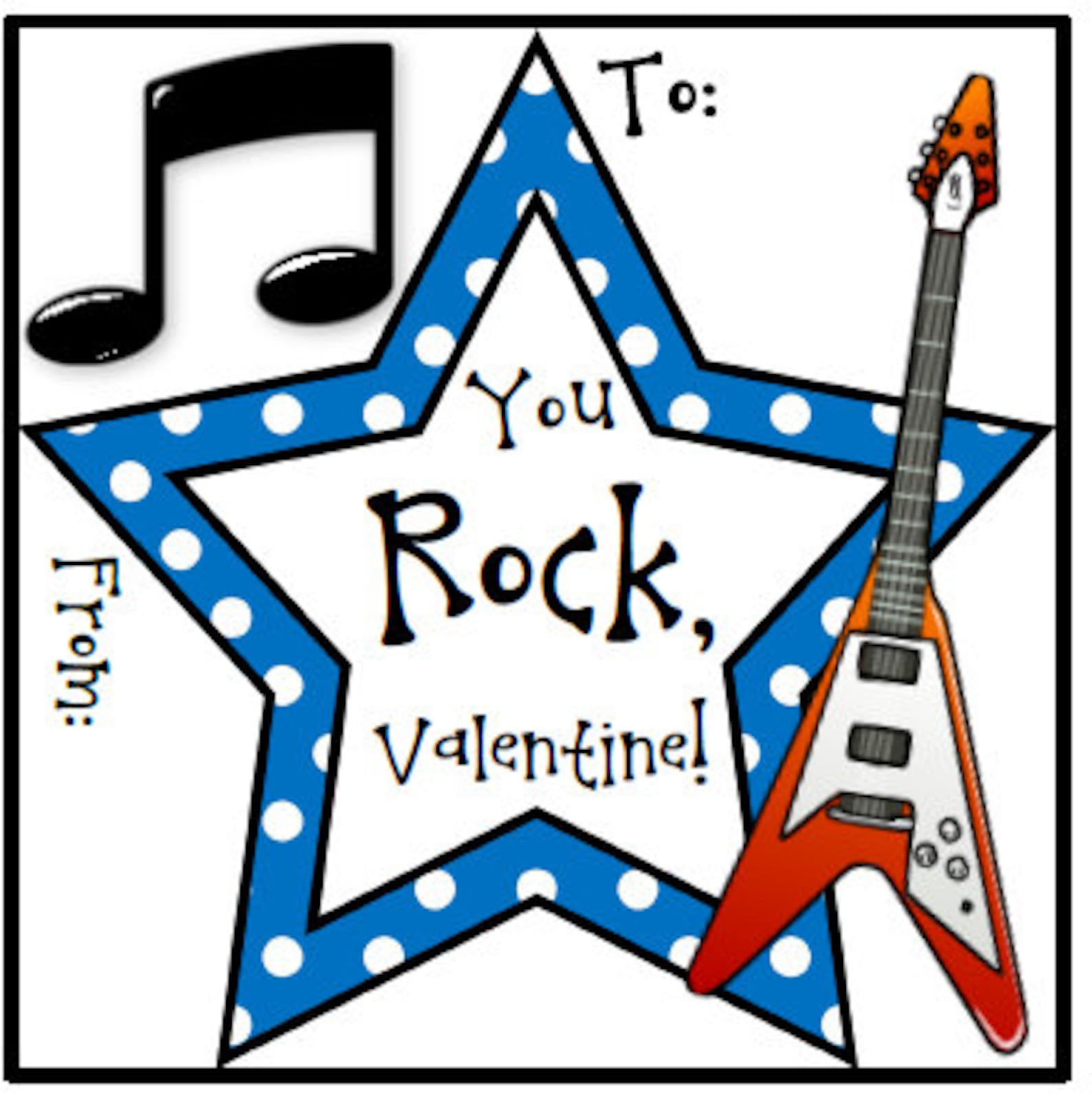 Rock Star Valentine's Day Cards - Etsy