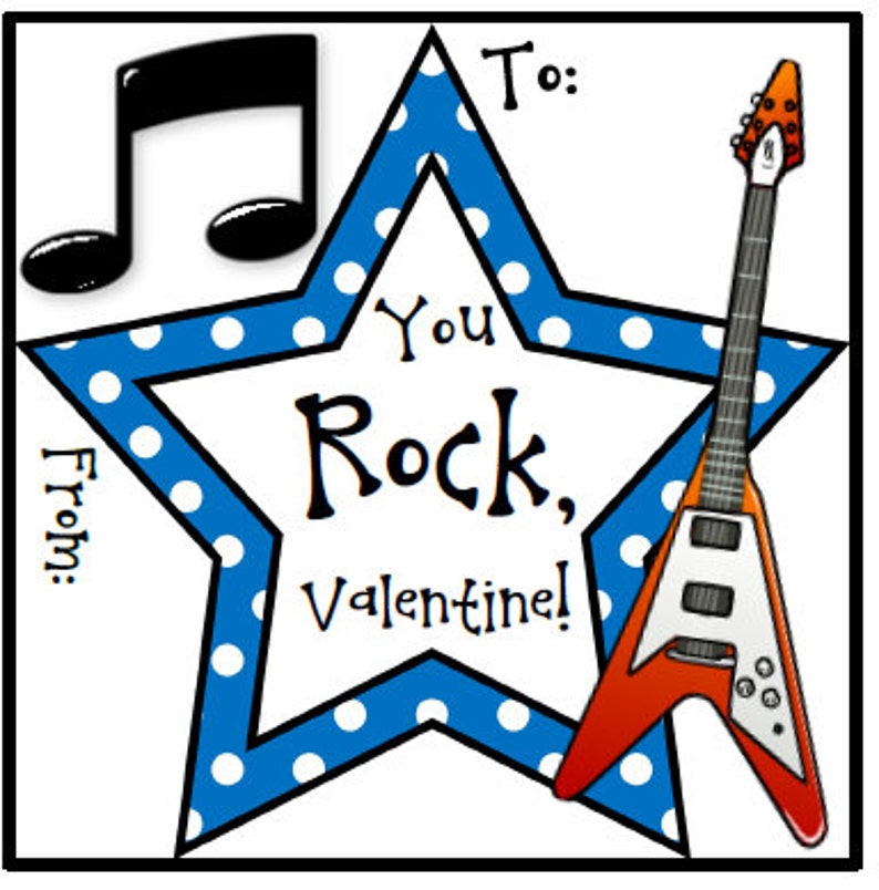 Rock Star Valentine's Day Cards - Etsy