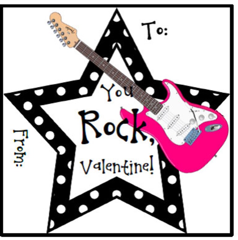 Rock Star Valentine's Day Cards - Etsy