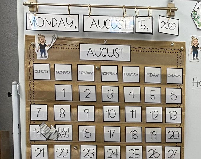 Black and White Classroom Calendar - Etsy