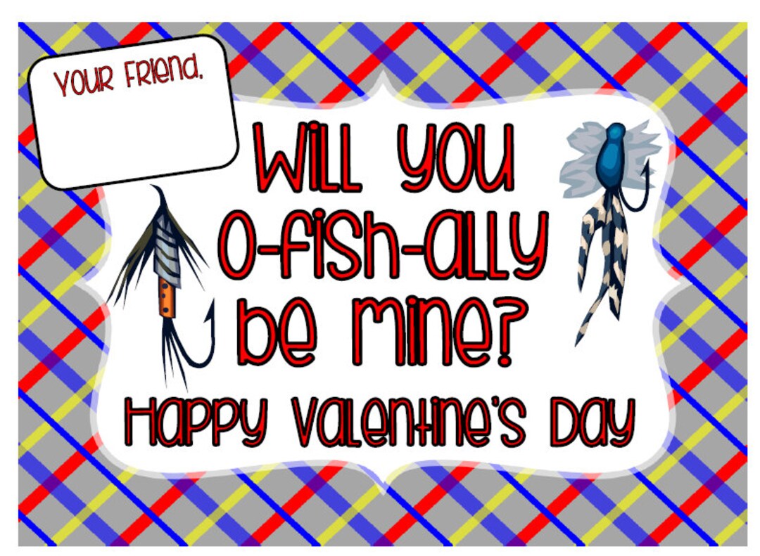 Fishing Themed Valentine's Day Cards - Etsy