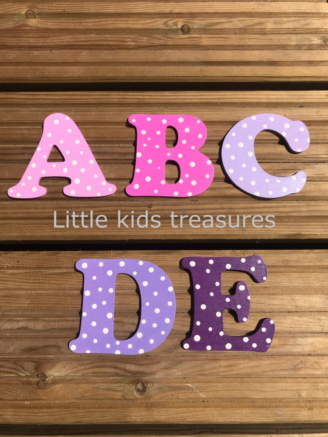 4cm Wooden Painted Decorative SPOTTY Alphabet Letters. Hand - Etsy
