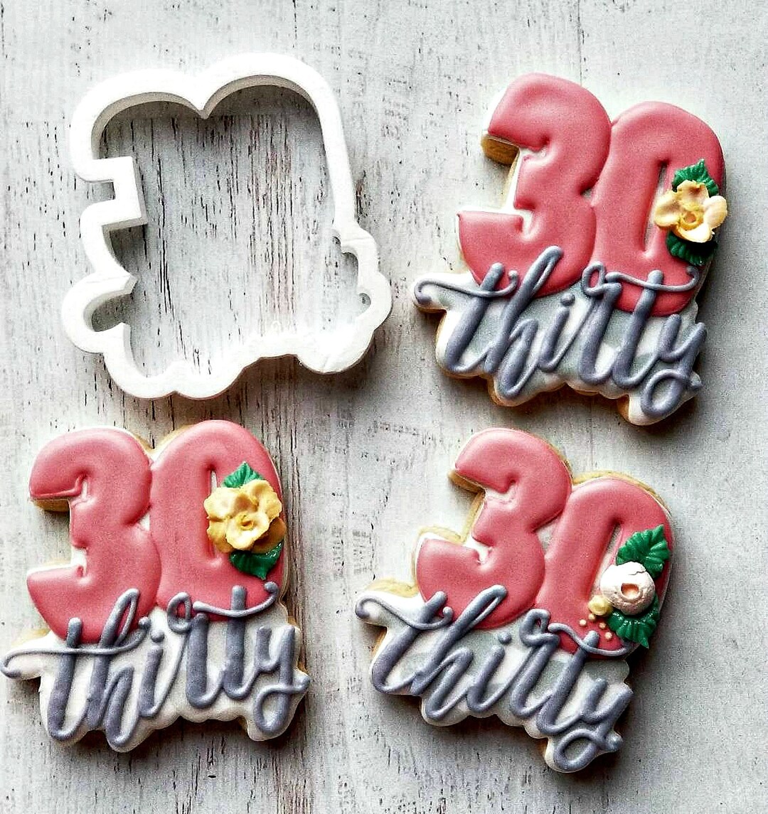 Lettered Number 30 Cookie Cutter in Multiple Sizes - Etsy