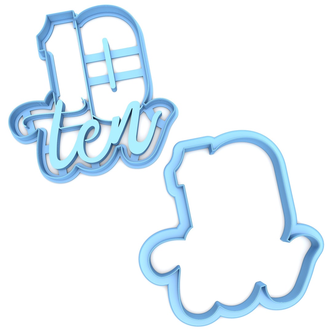 Set of 2 Lettered Number 10 Cookie Cutters/multi-size/choose Standard ...