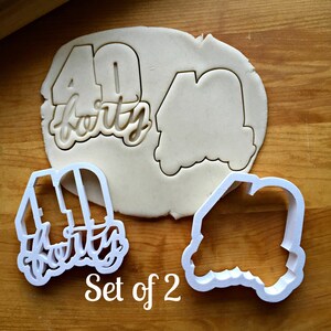 Set of 2 Lettered Number 40 Cookie Cuttersmulti-size/choose Standard or ...