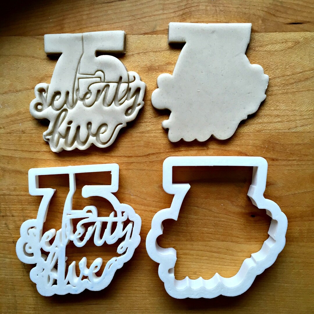 Set of 2 Lettered Number 75 Cookie Cuttersmulti-size/choose Standard or ...
