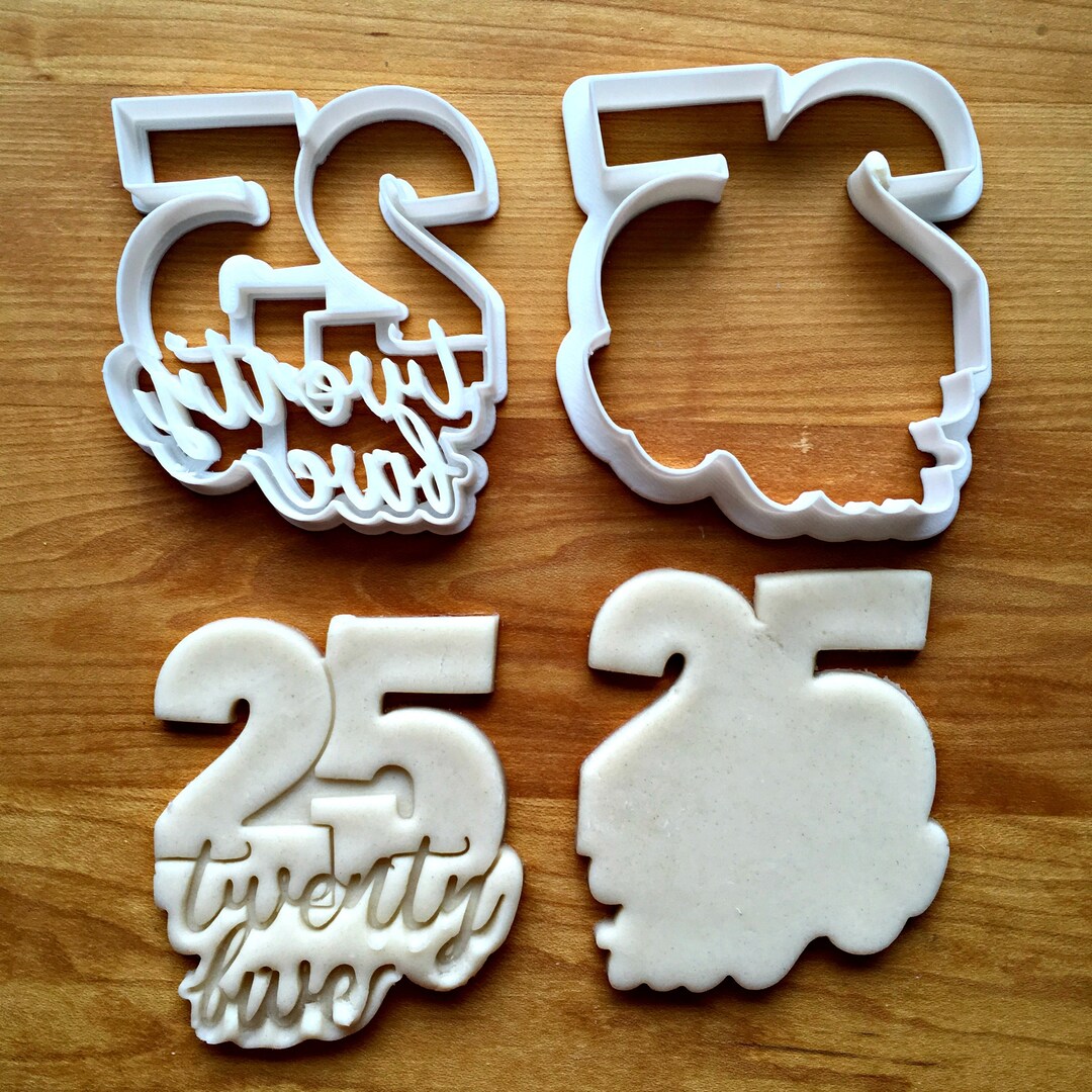 Set of 2 Lettered Number 25 Cookie Cutters/multi-size/choose Standard ...