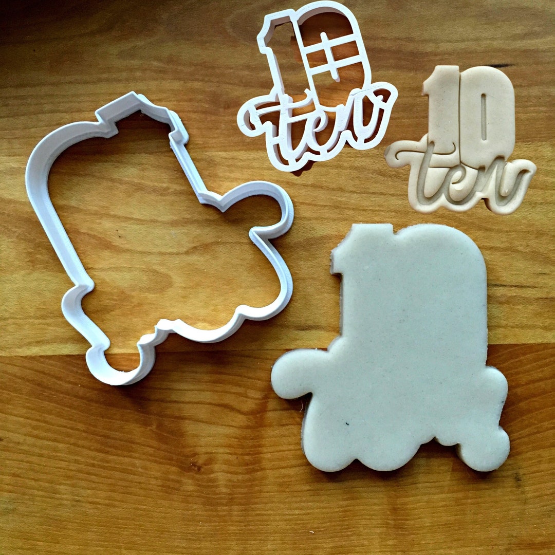 Set of 2 Lettered Number 10 Cookie - Etsy