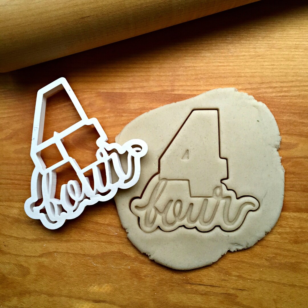 Lettered Number 4 Cookie Cutter in Multiple Sizes - Etsy
