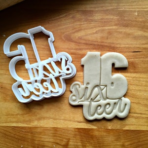 Lettered Number 16 Cookie Cutter/multi-size/choose Standard or ...