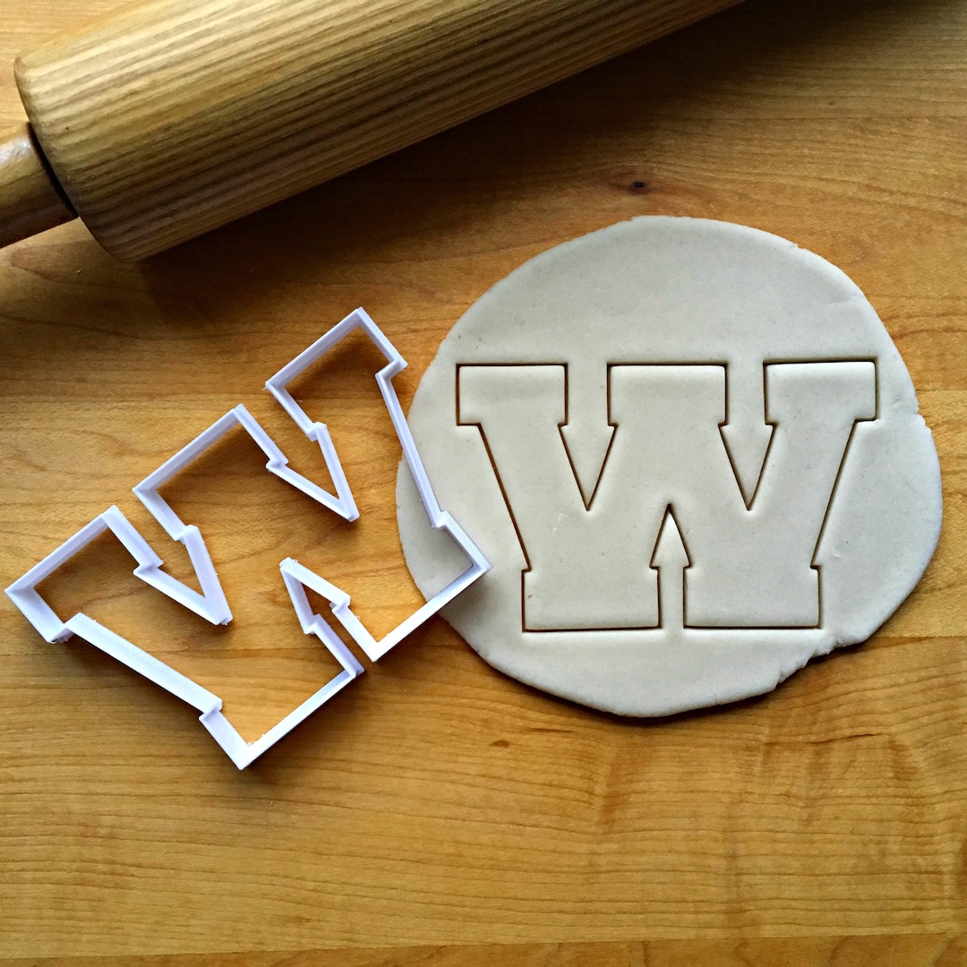Varsity Letter W Cookie Cuttermulti-size/wide Design / - Etsy