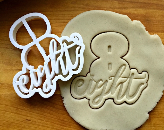 Number 8 Cookie Cutter. 8 Cookie Cutter. Hand Lettered Number 8 Cookie ...