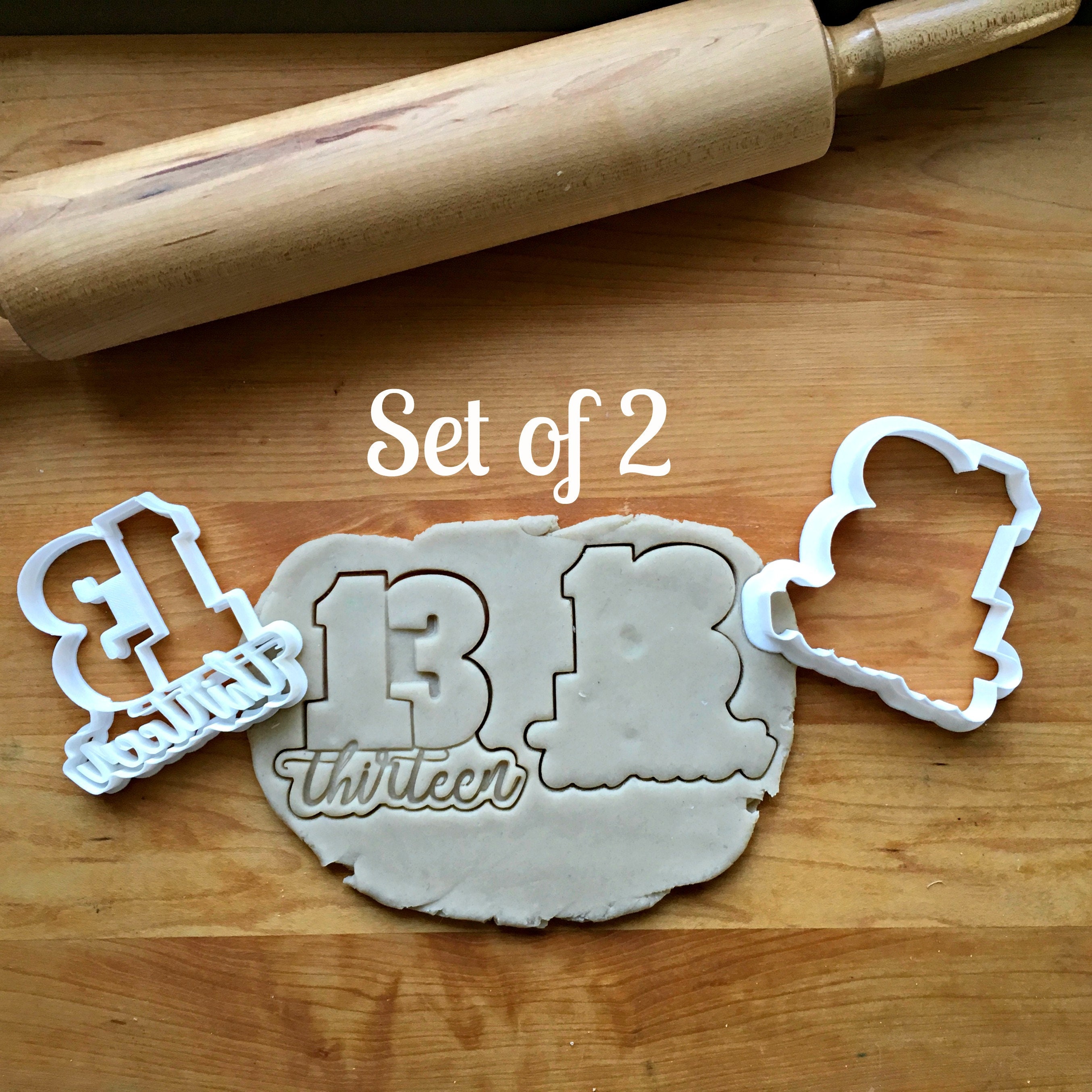 Set of 2 Lettered Number 13 Cookie | Etsy