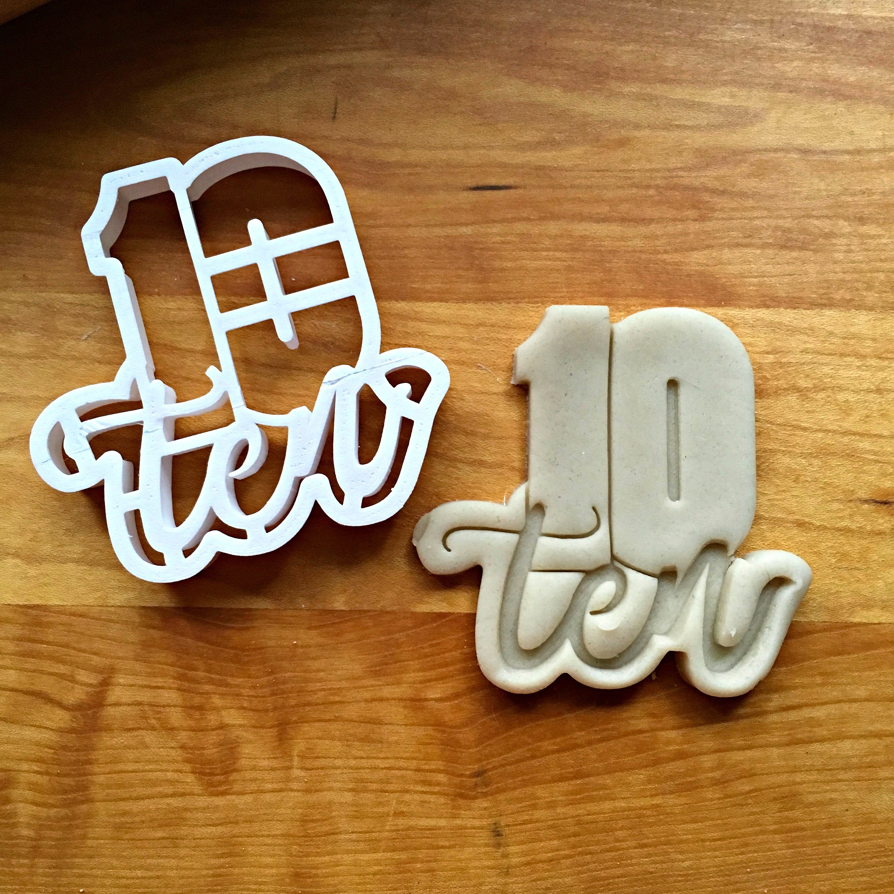 Set of 2 Lettered Number 10 Cookie | Etsy