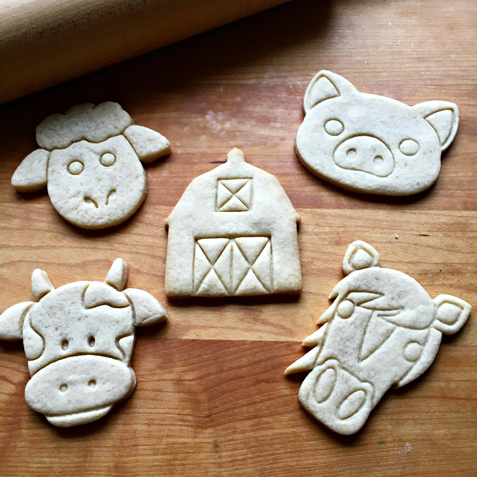 Set of 2 Barn Cookie Cutters/multi-size/farm Animals - Etsy