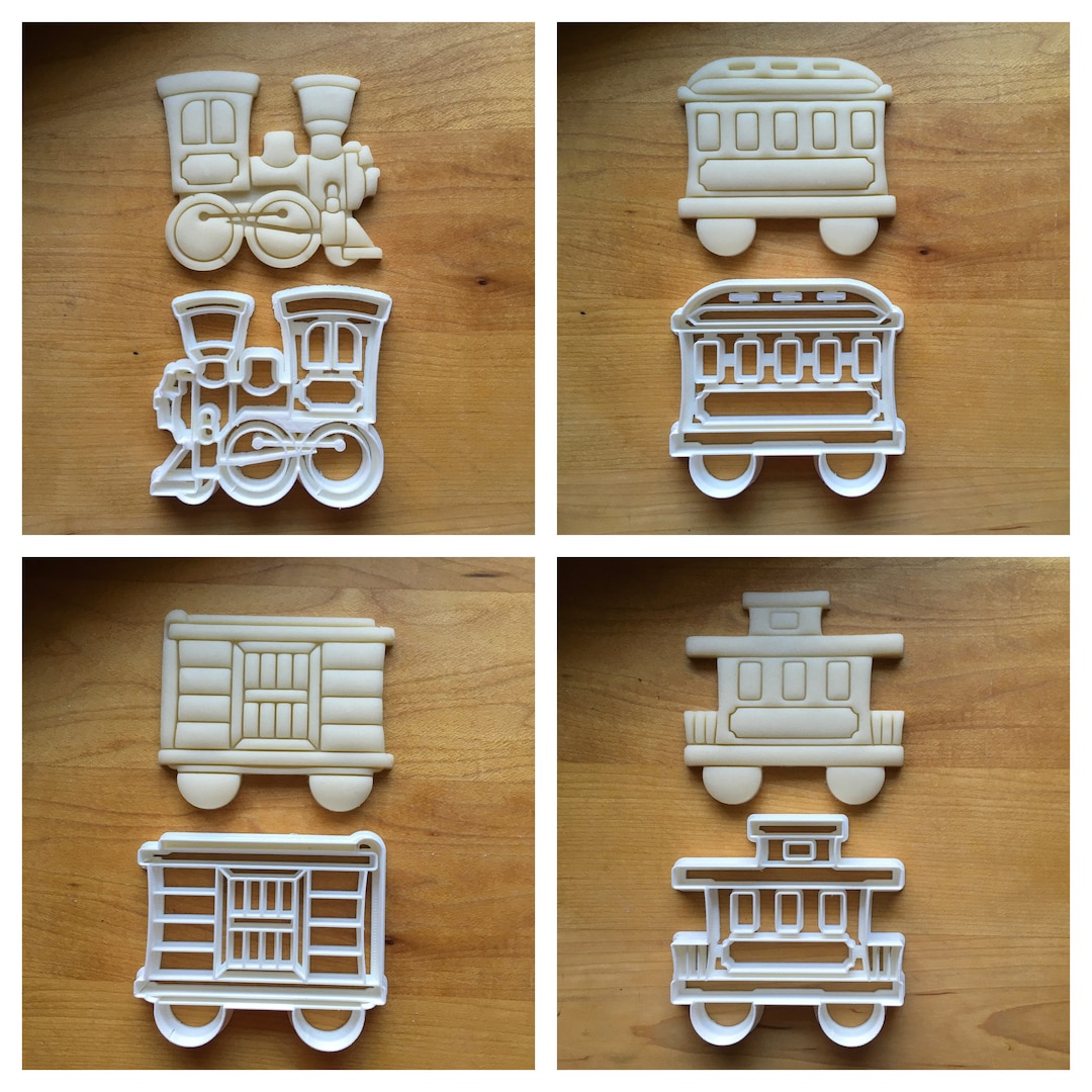 Set of 4 Train/locomotive/christmas Cookie Cutters/multi-size - Etsy