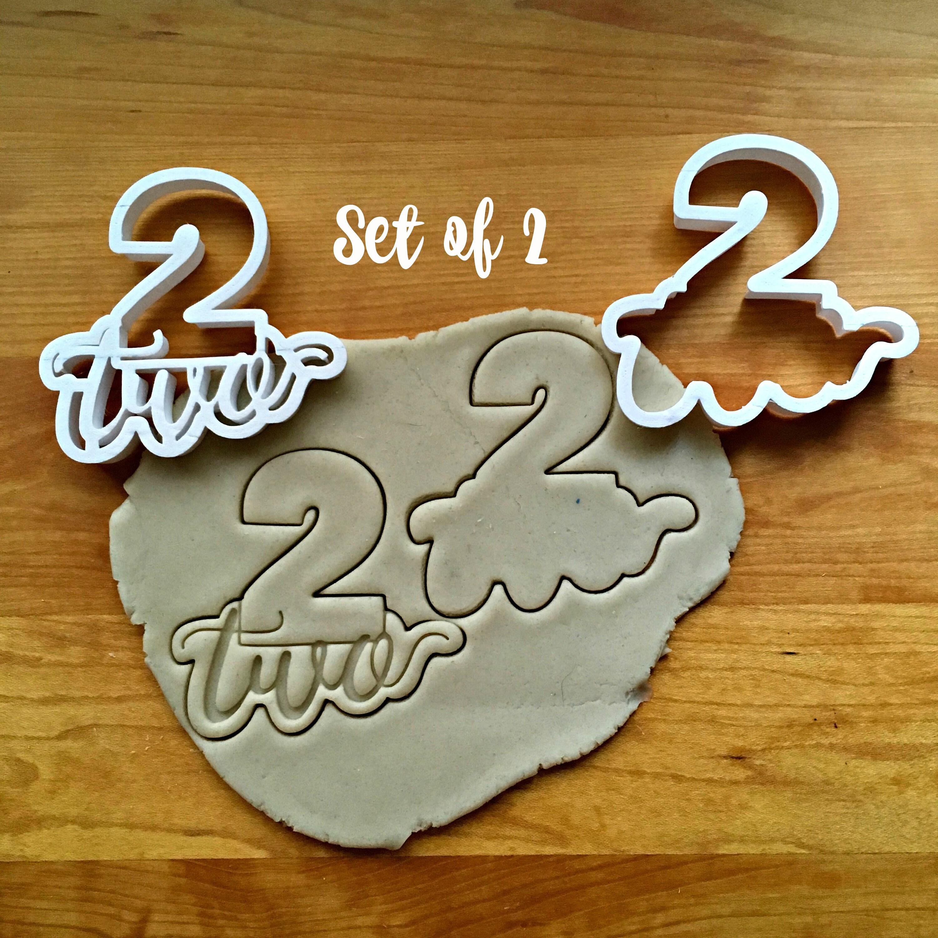 Set of 2 Lettered Number 2 Cookie | Etsy