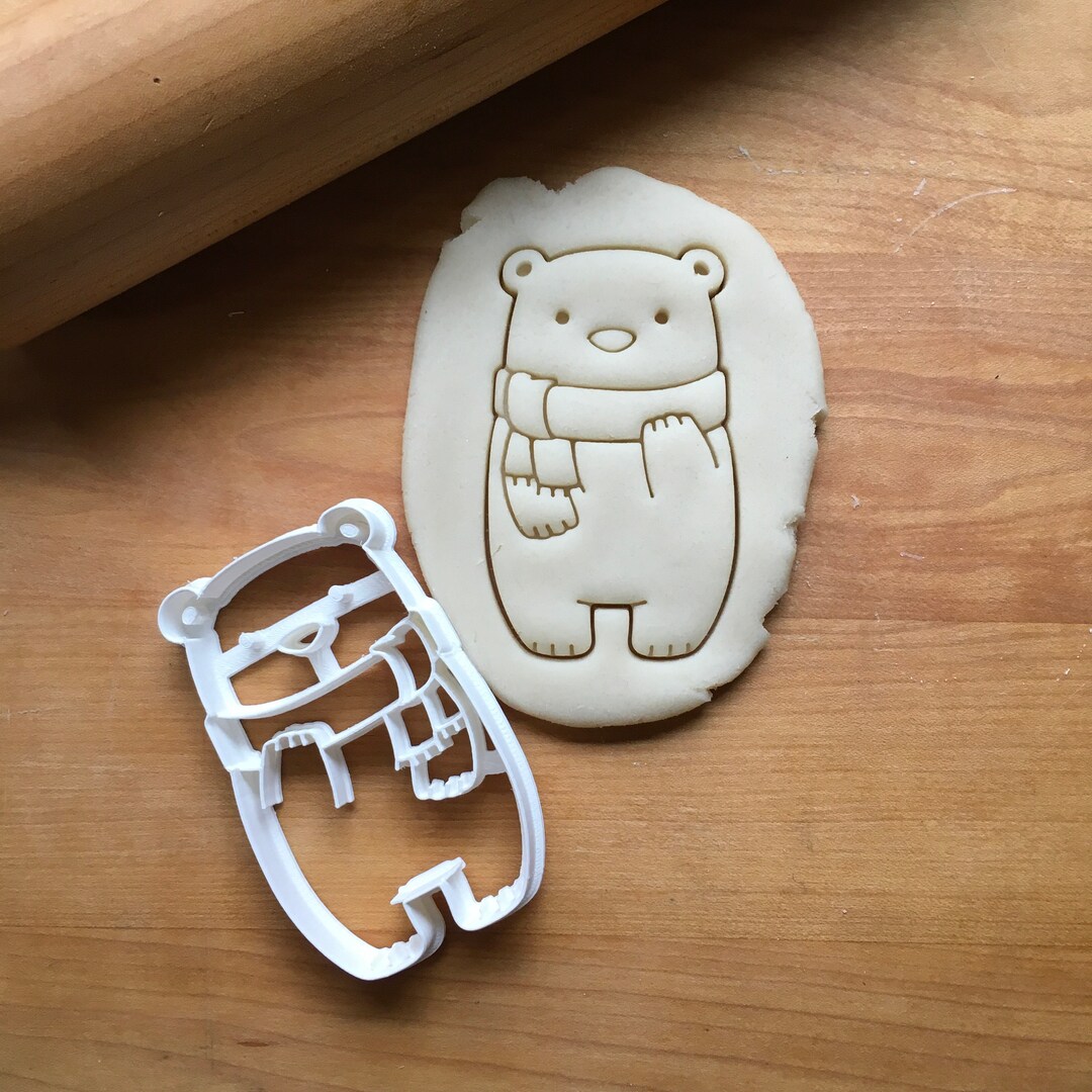 Standing Bear With Scarf Cookie Cutter - Made in USA Christmas Baking ...