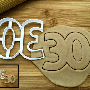 Number 30 Cookie Cutter/multi-size/dishwasher Safe Available/cuts ...