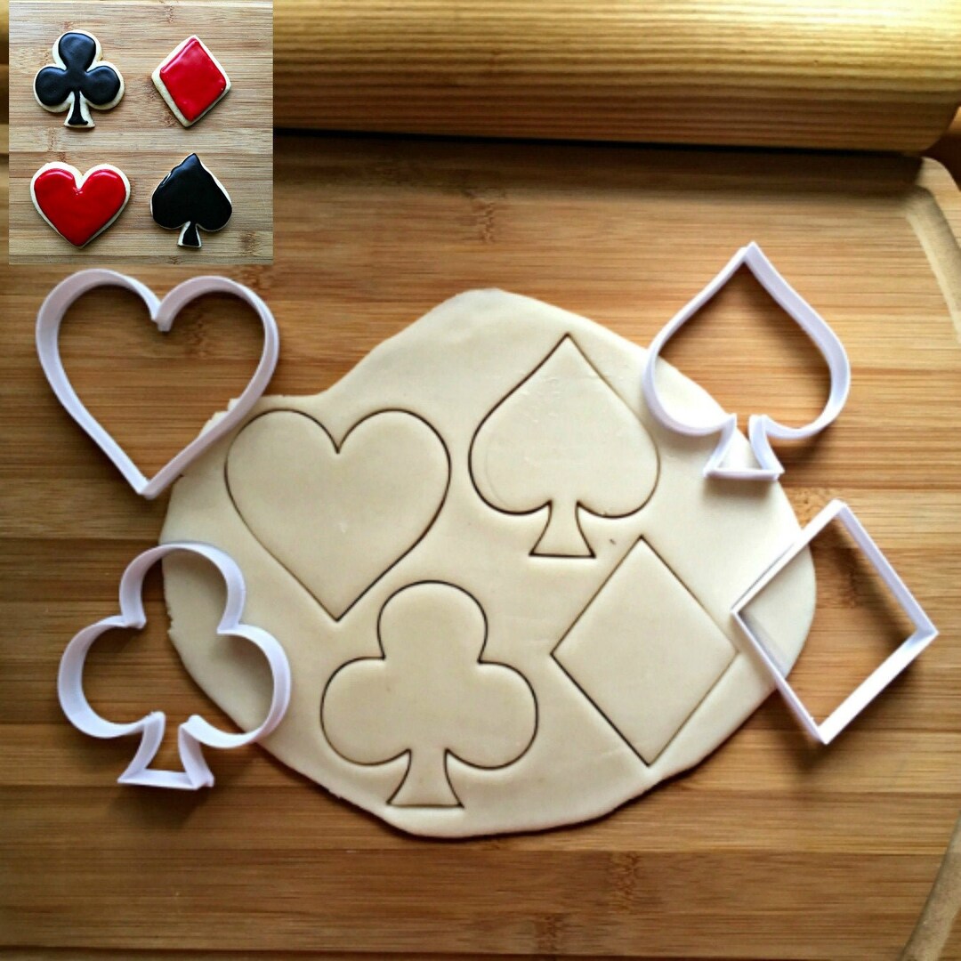 Set of 4 Card Suits Cookie Cuttersmulti Size / - Etsy