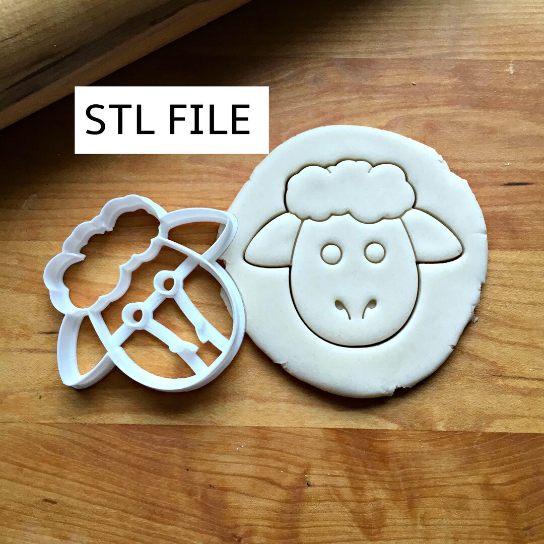 Digital STL File Download for Sheep Face Cookie Cutter in Multiple ...